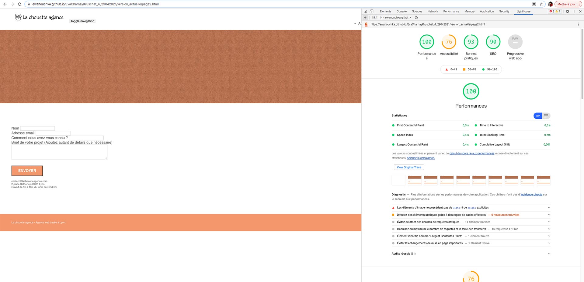 La Chouette Agence - optimisation du site