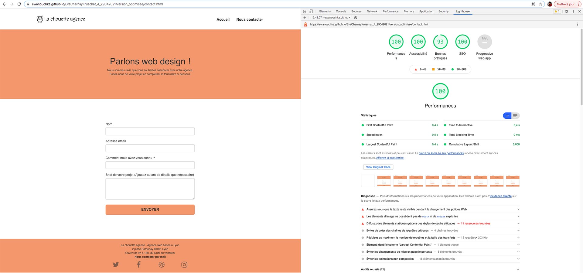 La Chouette Agence - optimisation du site