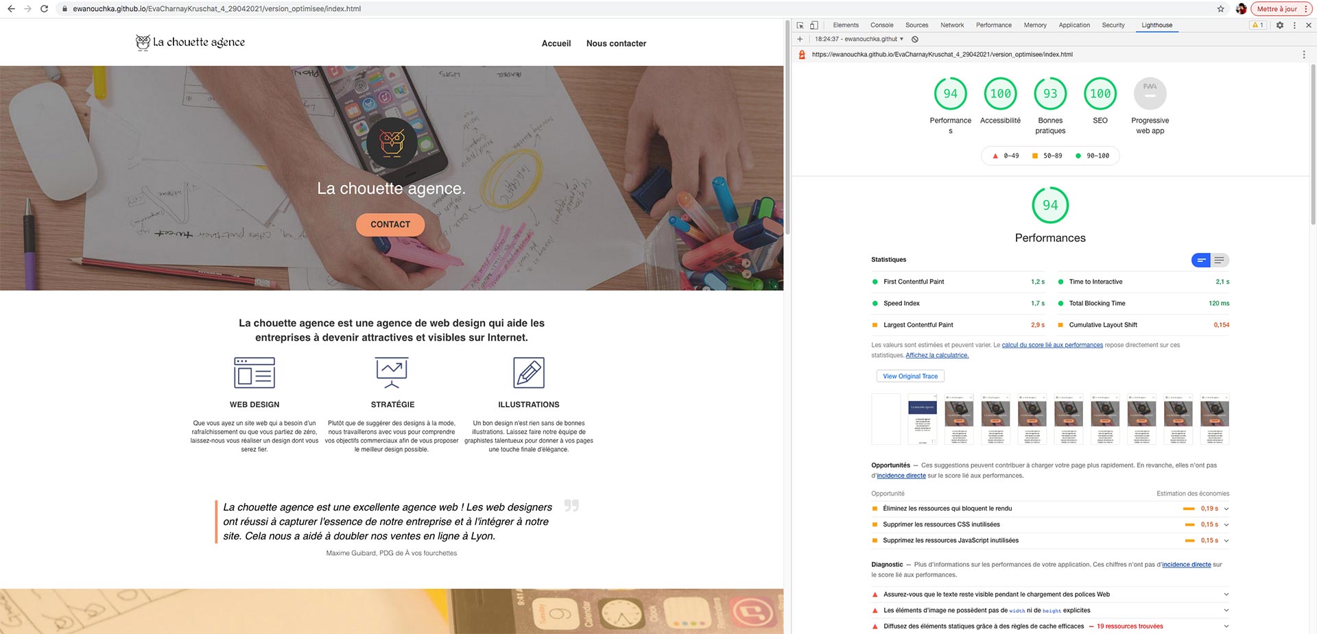 La Chouette Agence - optimisation du site